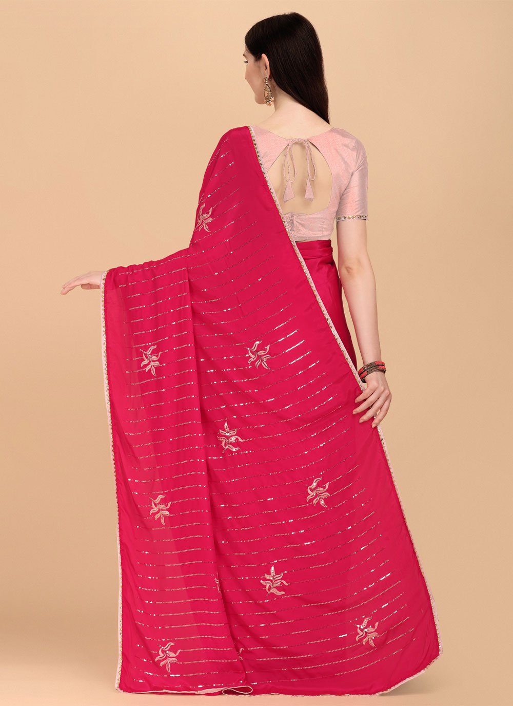 Shop Online Pink Fancy Fabric Classic Saree : 232355