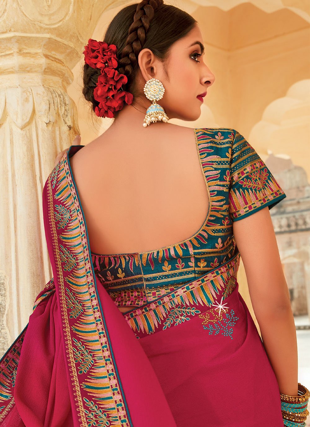 Buy Online Rani Color Classic Saree : 232417