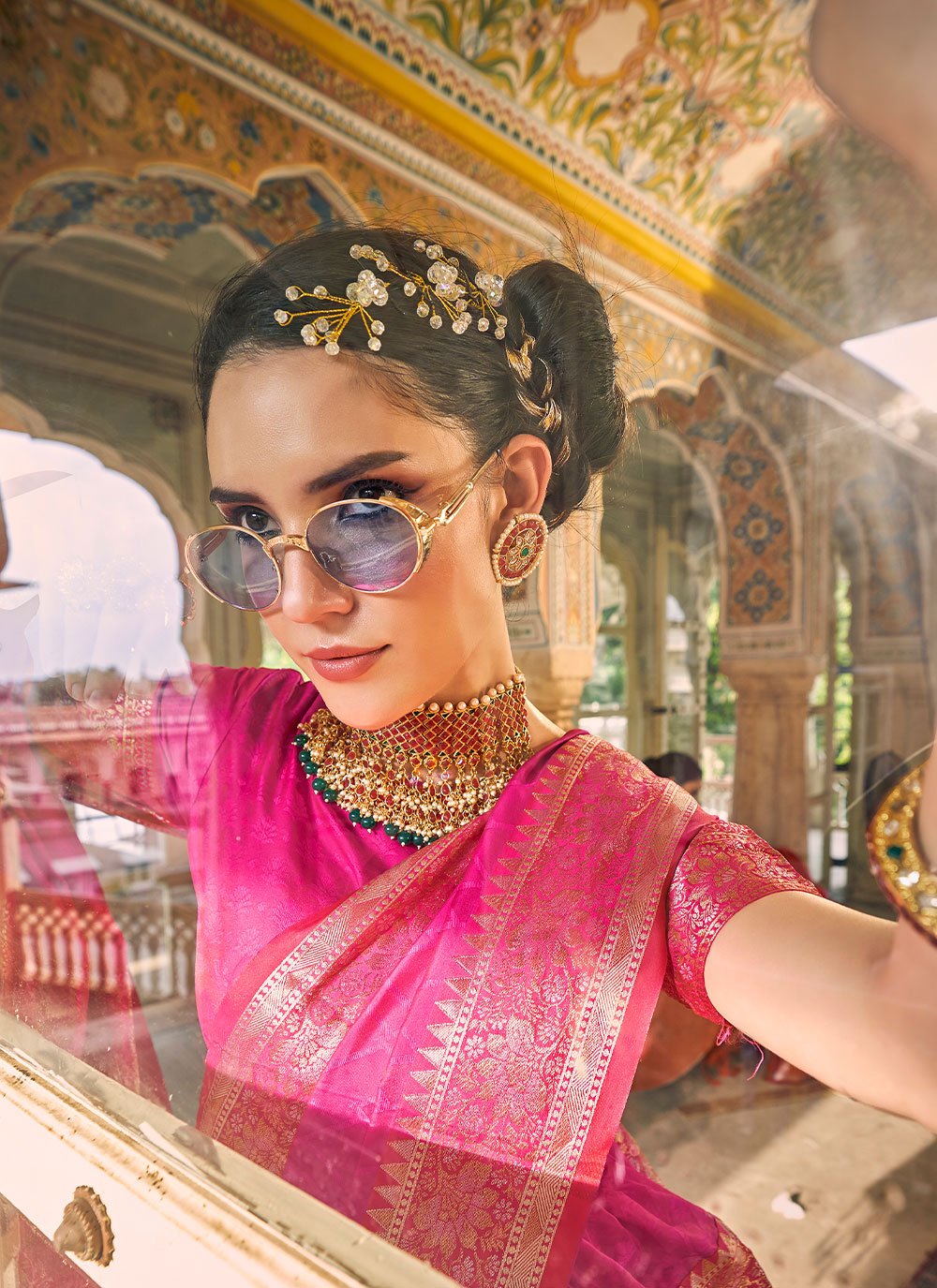 Buy Rani Color Classic Saree Online