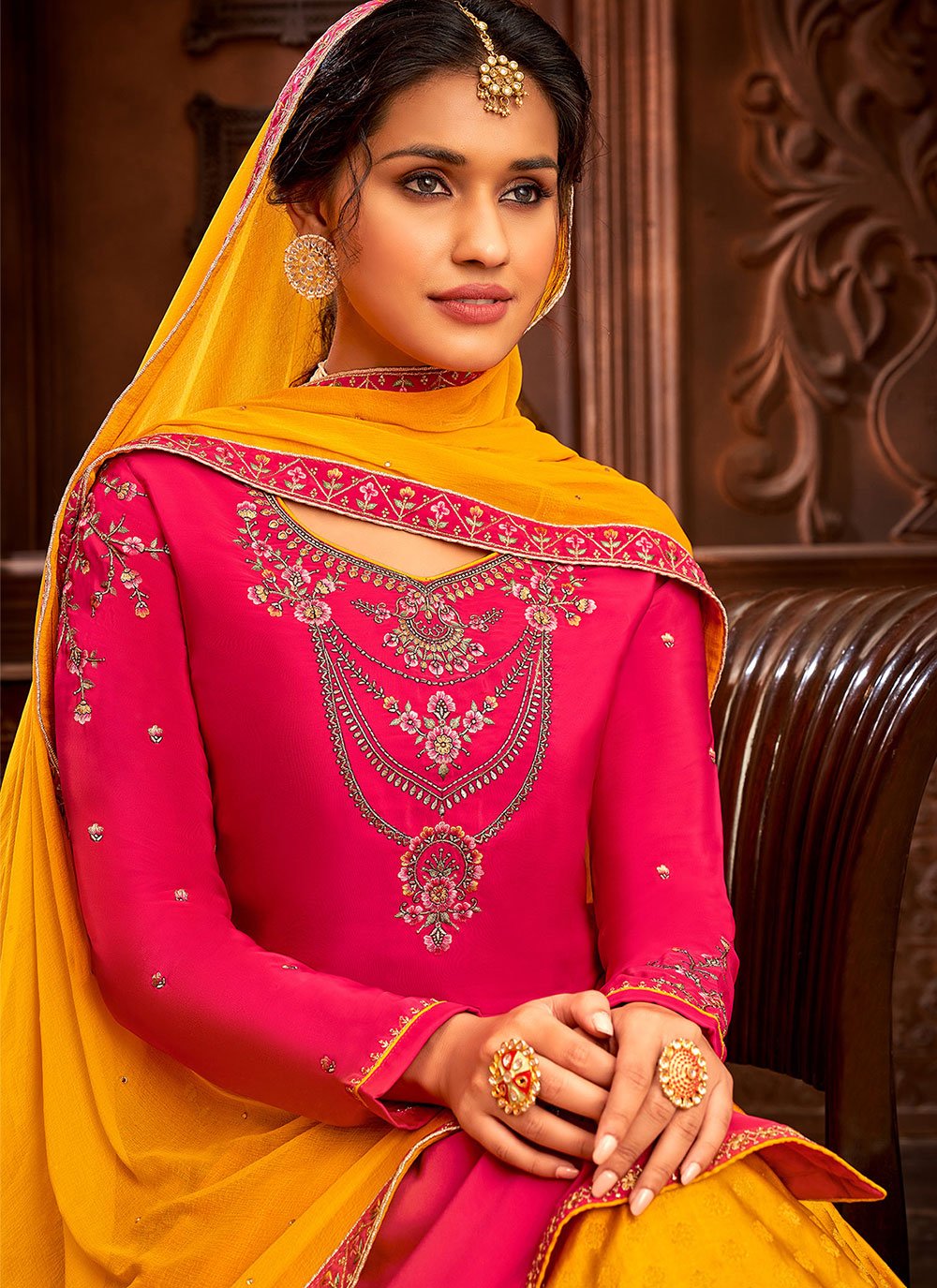 Buy Rani Satin Lehenga Choli Online