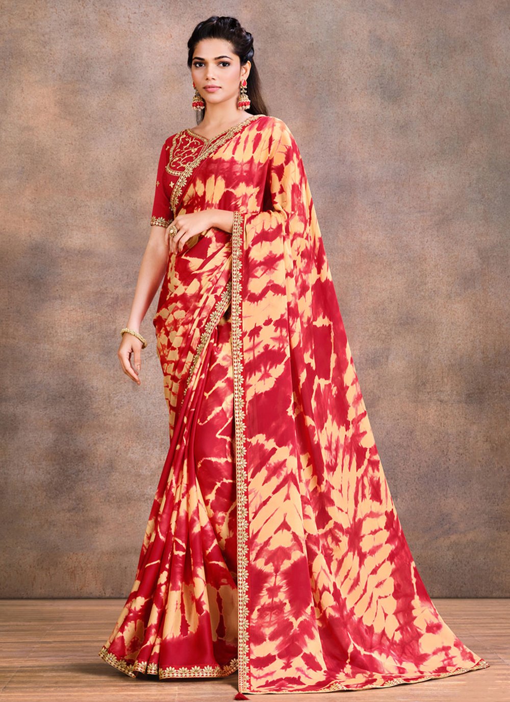 Buy Red Color Traditional Saree Online