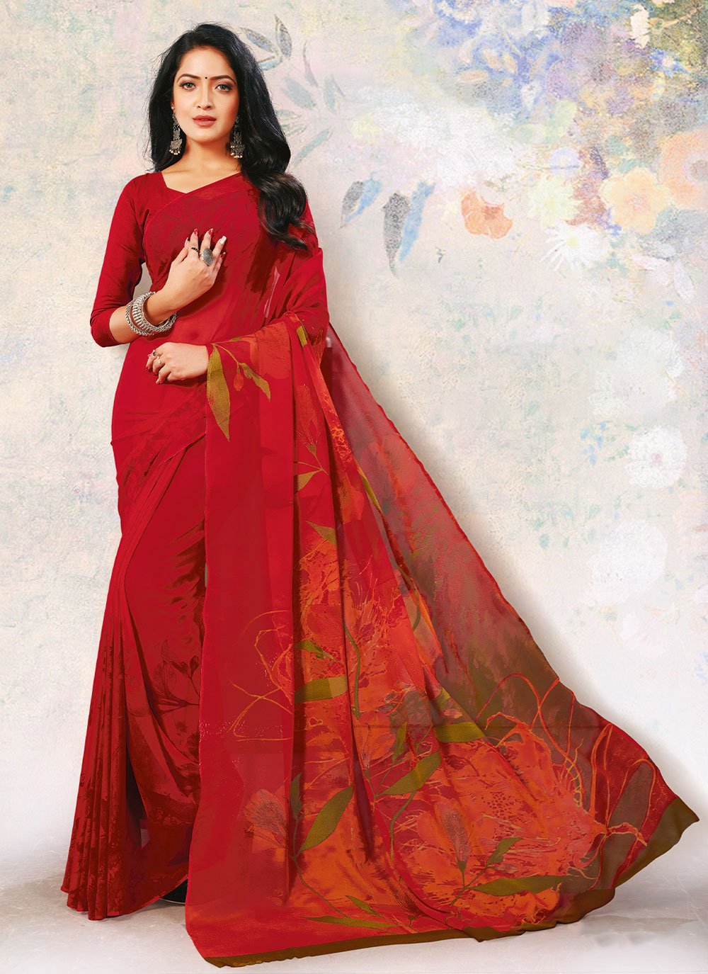 Buy Red Party Classic Saree : 234764