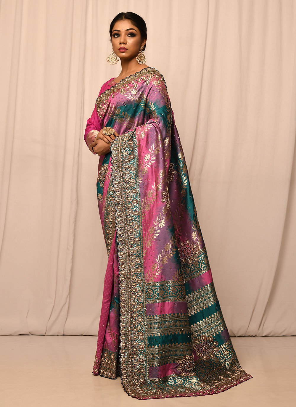 Buy Online Silk Multi Colour Weaving Trendy Saree : 233886