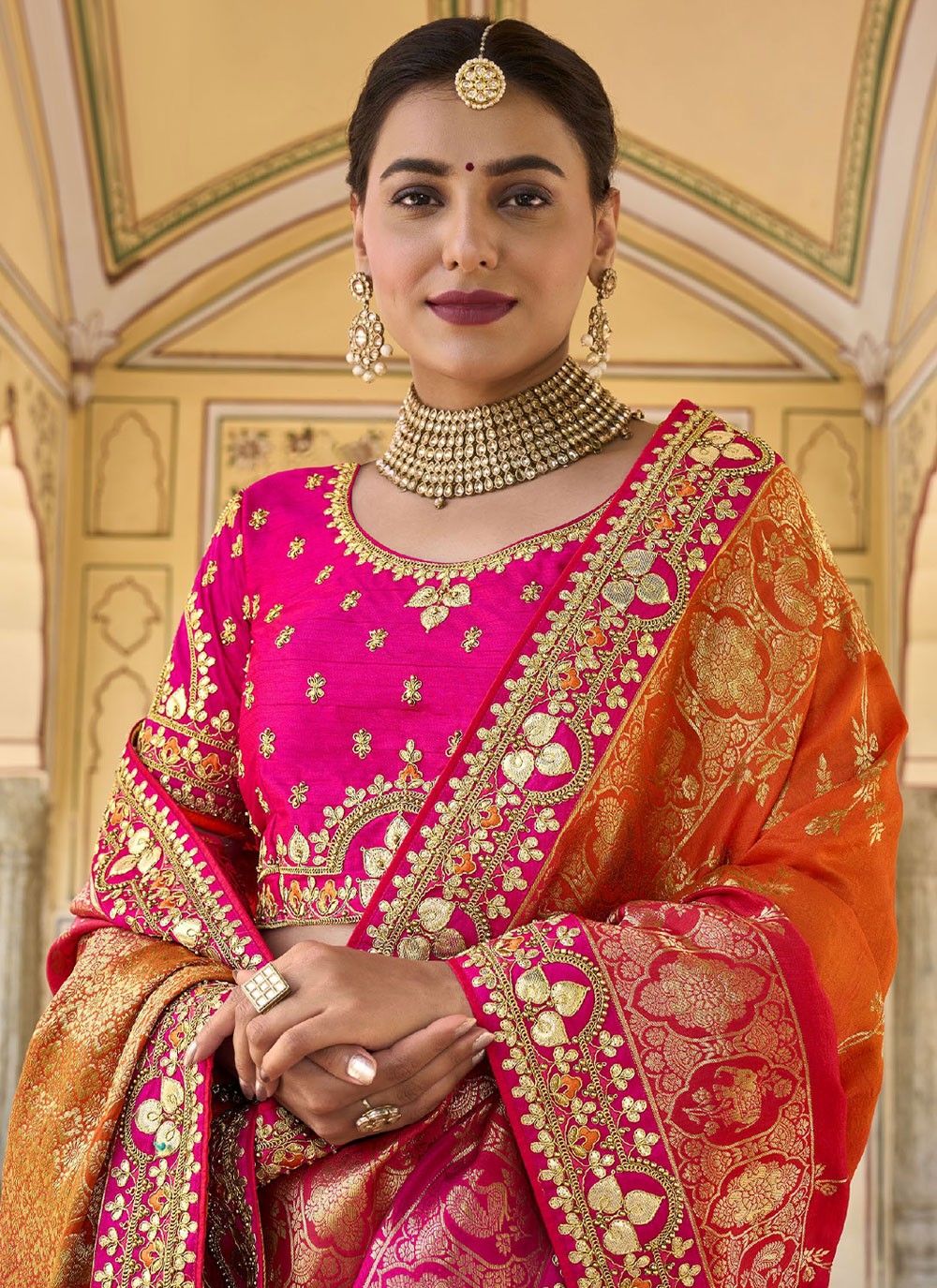 Buy Silk Pink Saree : 239933 - Saree