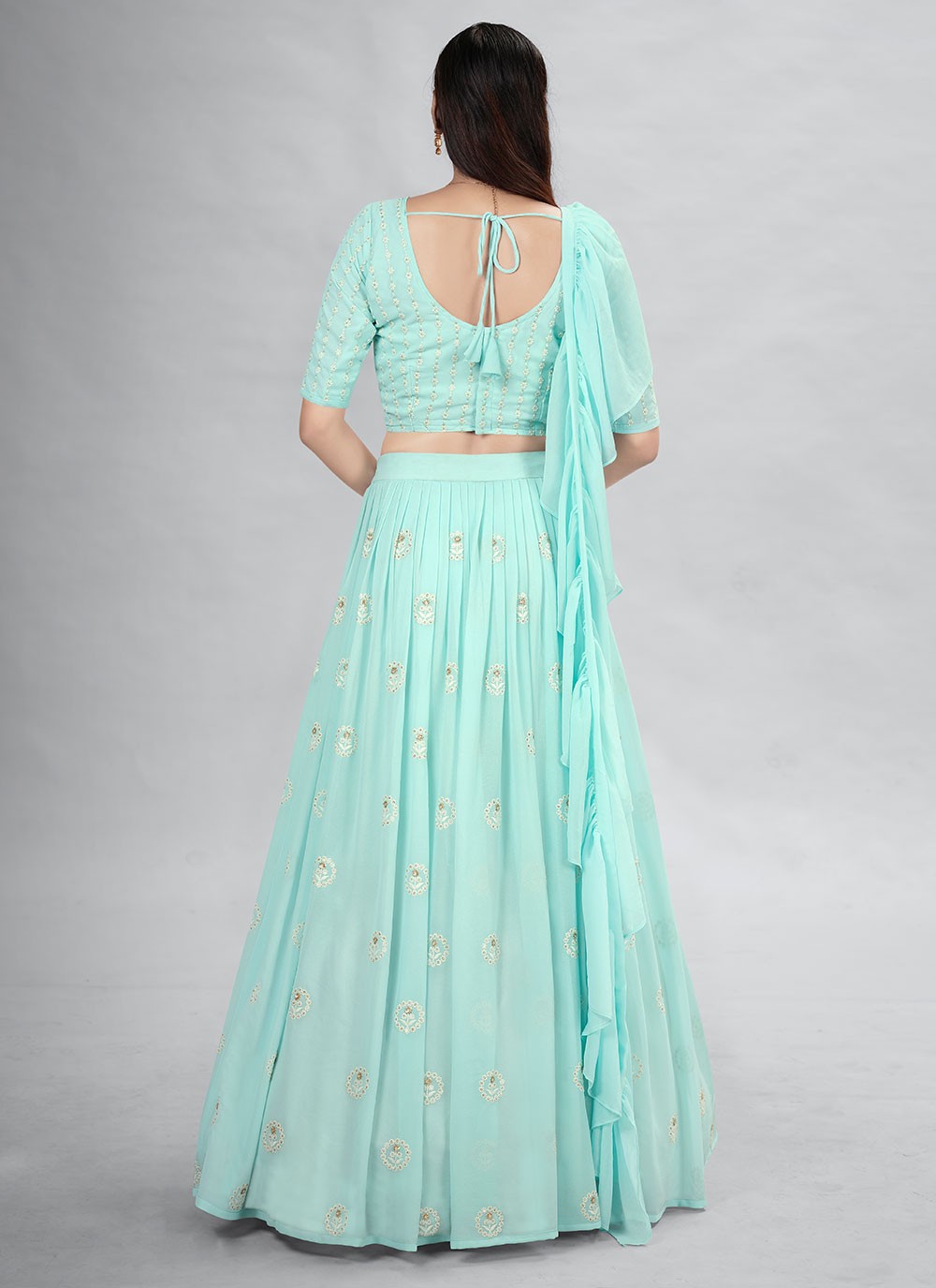 Buy Turquoise Lehenga Choli : 244476