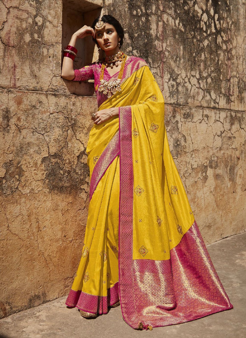 Beautiful Designer Yellow Sarees