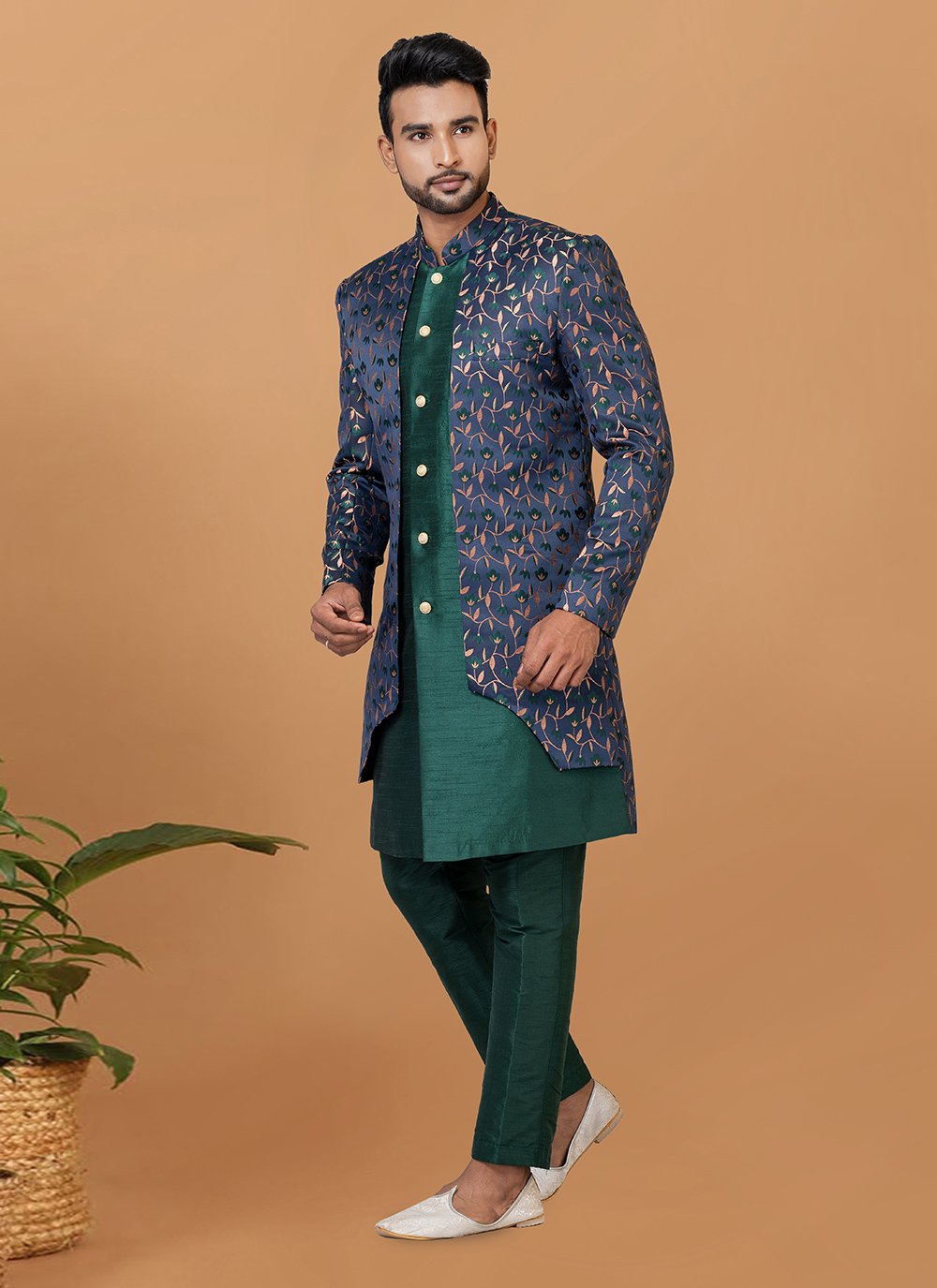 Buy Blue and Green Color Indo Western Online