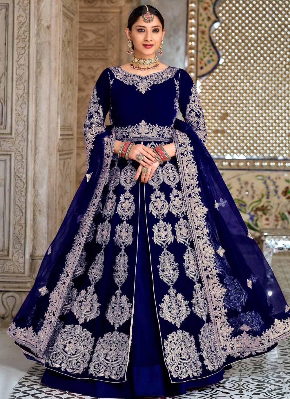 Buy Online Embroidered Engagement Long Choli Lehenga : 249345 - Lehenga ...