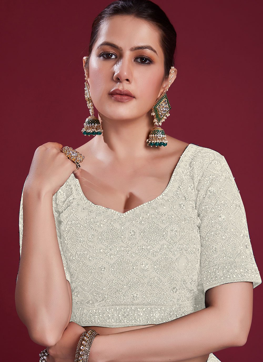 Shop Georgette Dori Work Long Choli Lehenga Online : 256503