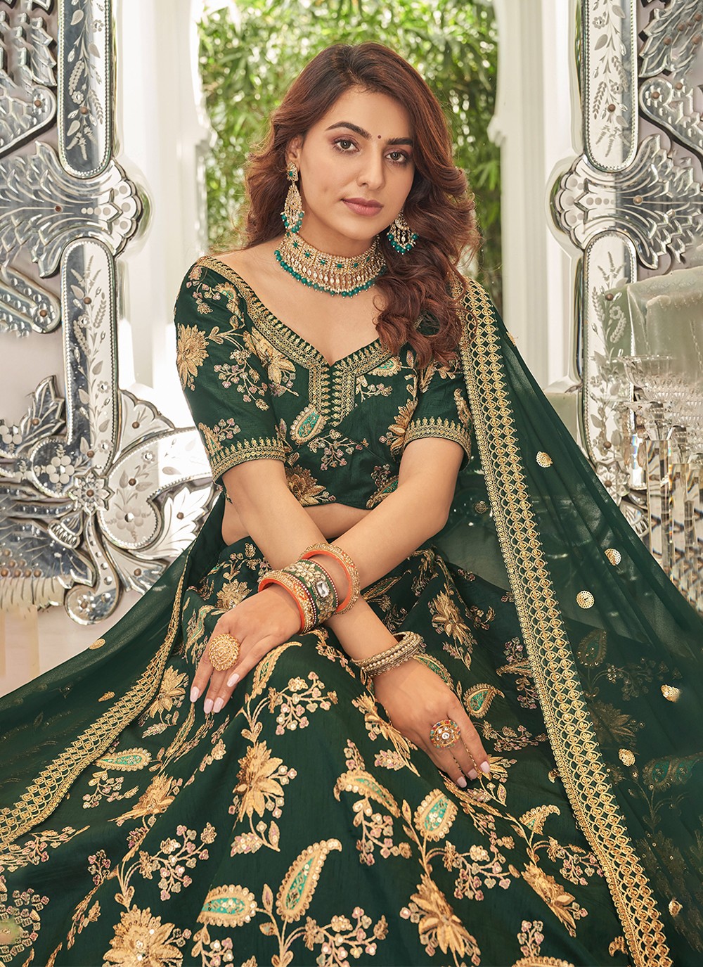 Buy Green Dori Work Lehenga Choli Online : 261398