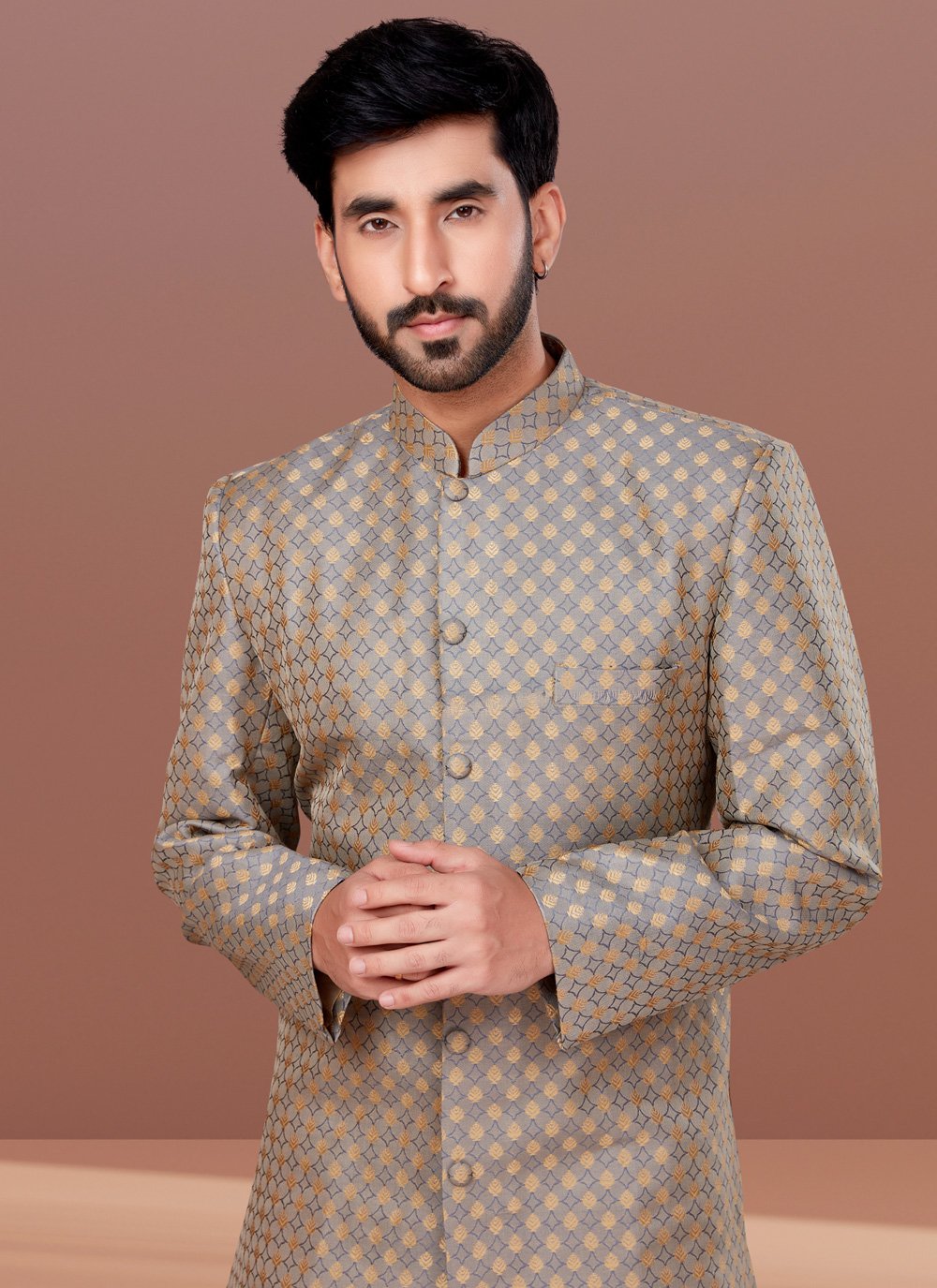 Buy Grey Color Indo Western Online : 248203