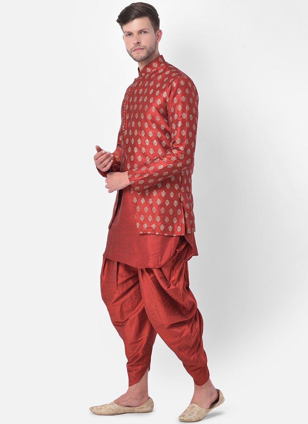 Shop Maroon Color Dhoti Kurta Online : 258711