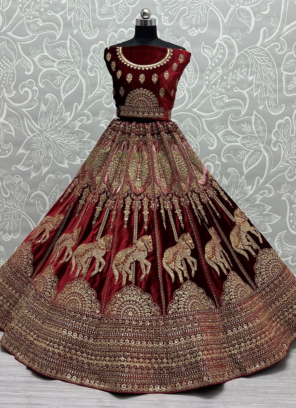 Buy Maroon Lehenga Choli Online : 250899