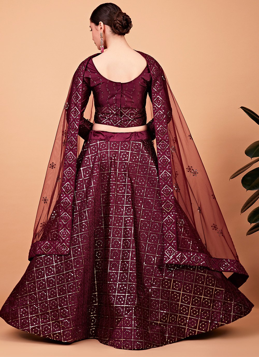 Maroon Thread A Line Lehenga Choli buy online