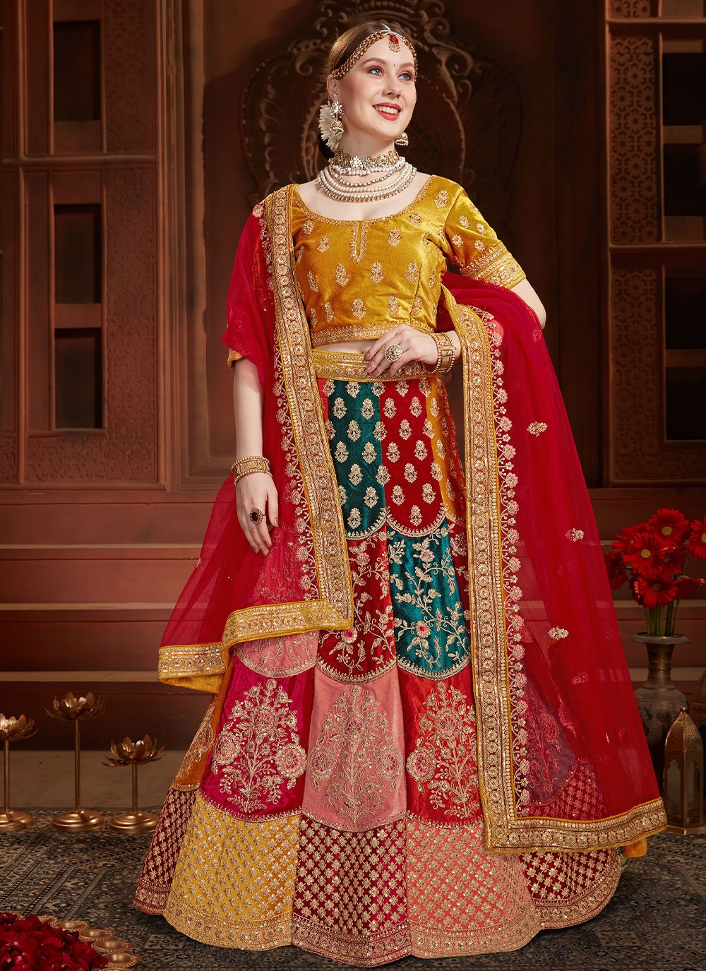Buy Multi Colour Color Trendy Lehenga Choli Online