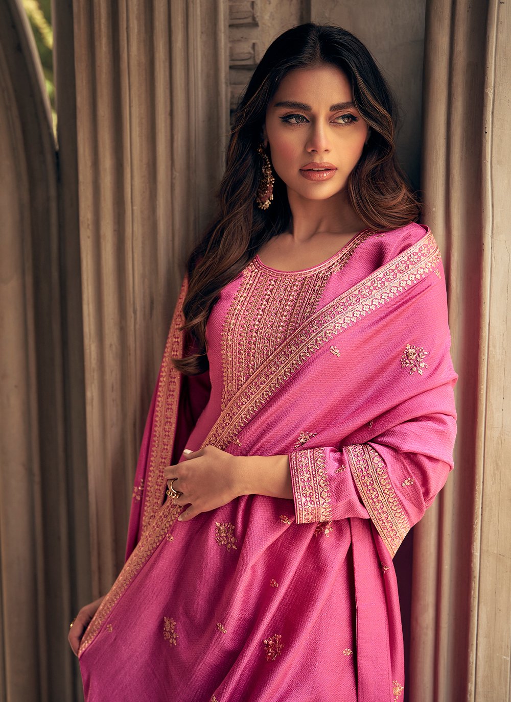 Shop Online Pink Color Salwar Kameez : 260998
