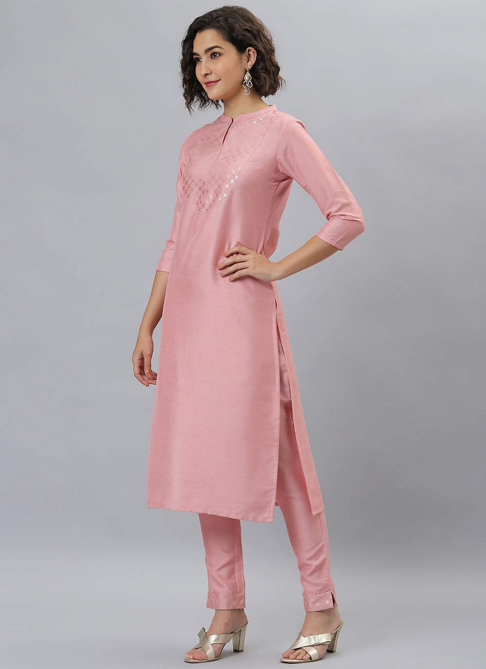 Buy Online Poly Silk Casual Readymade Salwar Kameez : 256668