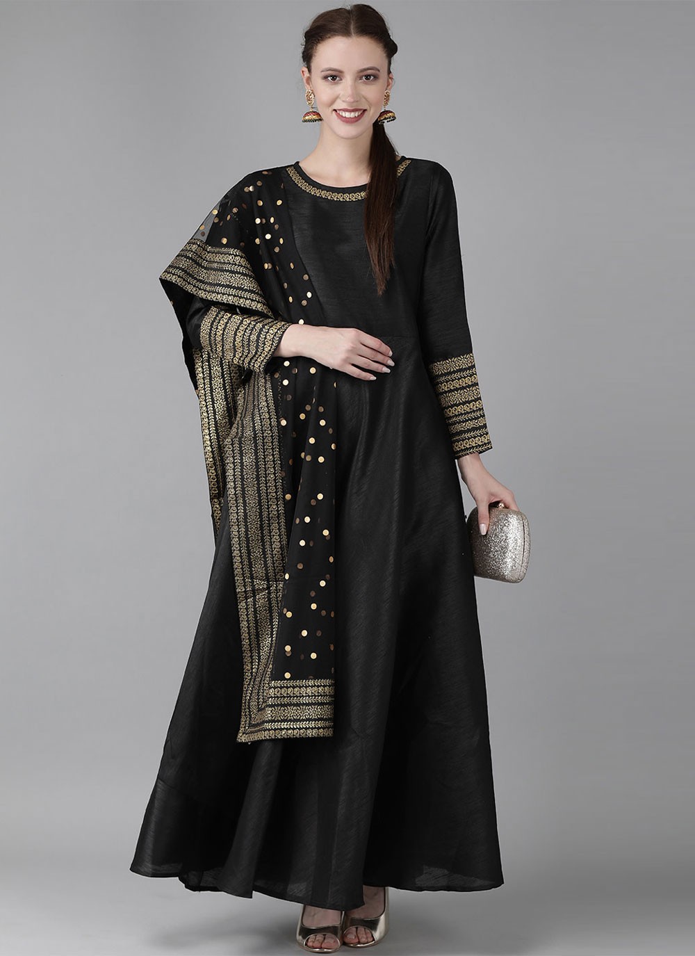 Shop Poly Silk Plain Designer Kurti Online : 257348