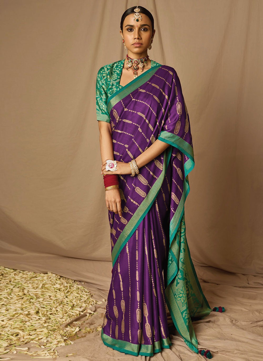 Buy Purple Color Contemporary Style Saree Online