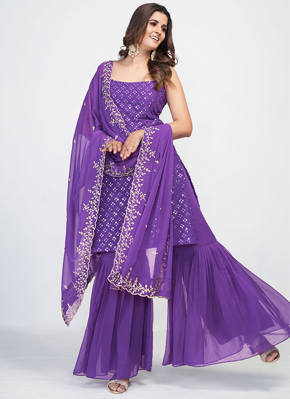 Shop Purple Wedding Readymade Salwar Kameez Online : 252841