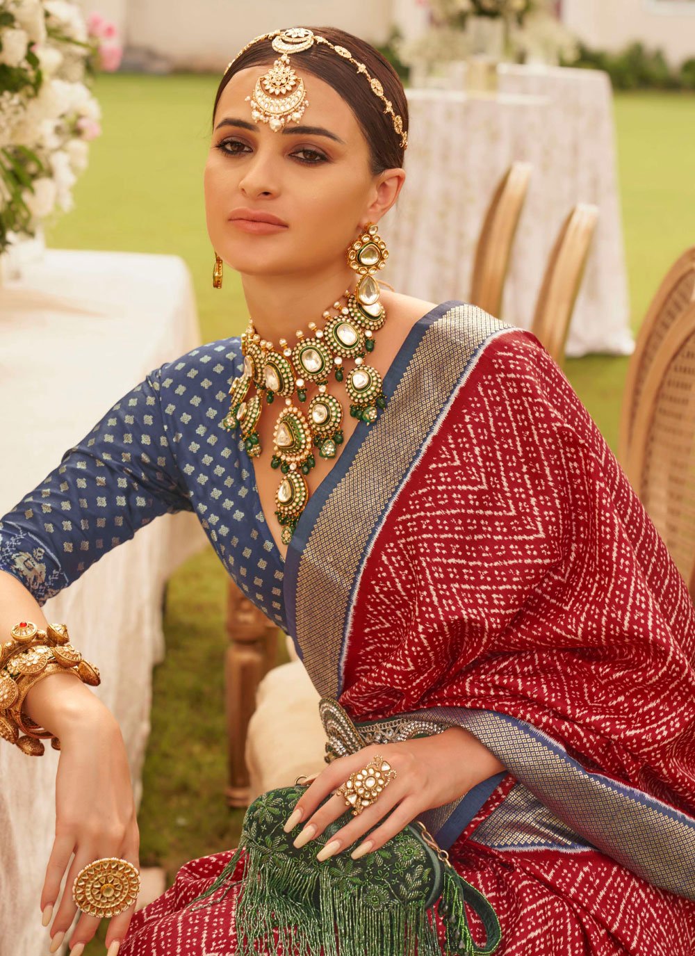 Buy Red Patola Silk Patola Print Work Classic Saree for Ceremonial ...