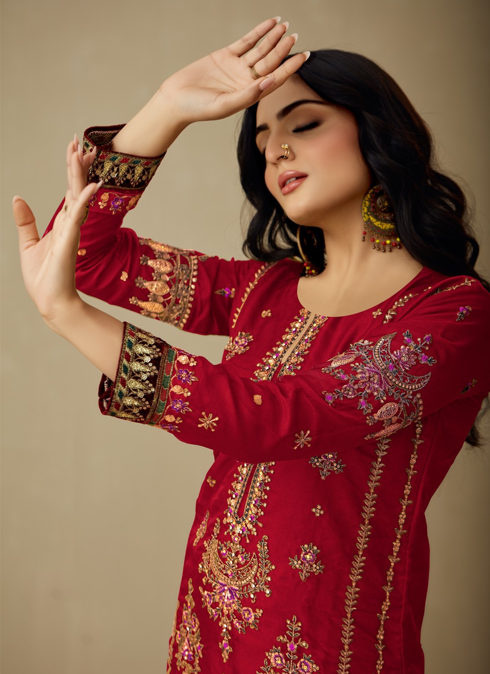 Shop Red Trendy Salwar Kameez Online : 267120
