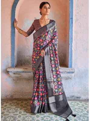 Buy Silk Grey Weaving Designer Saree Online : 238389