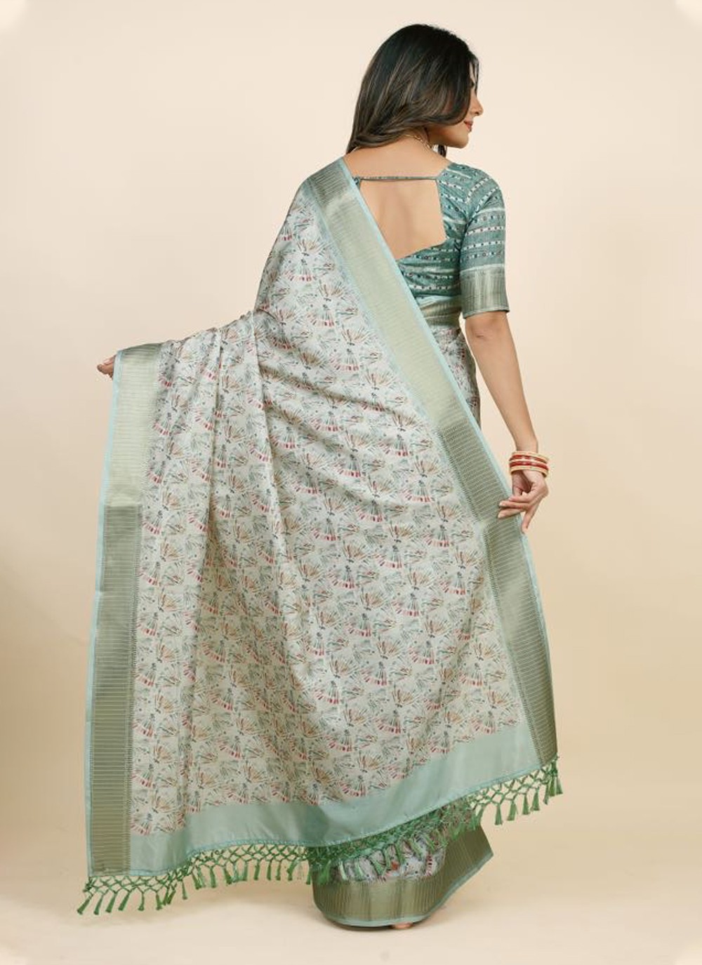 Shop Online Silk Sea Green Classic Saree : 267671