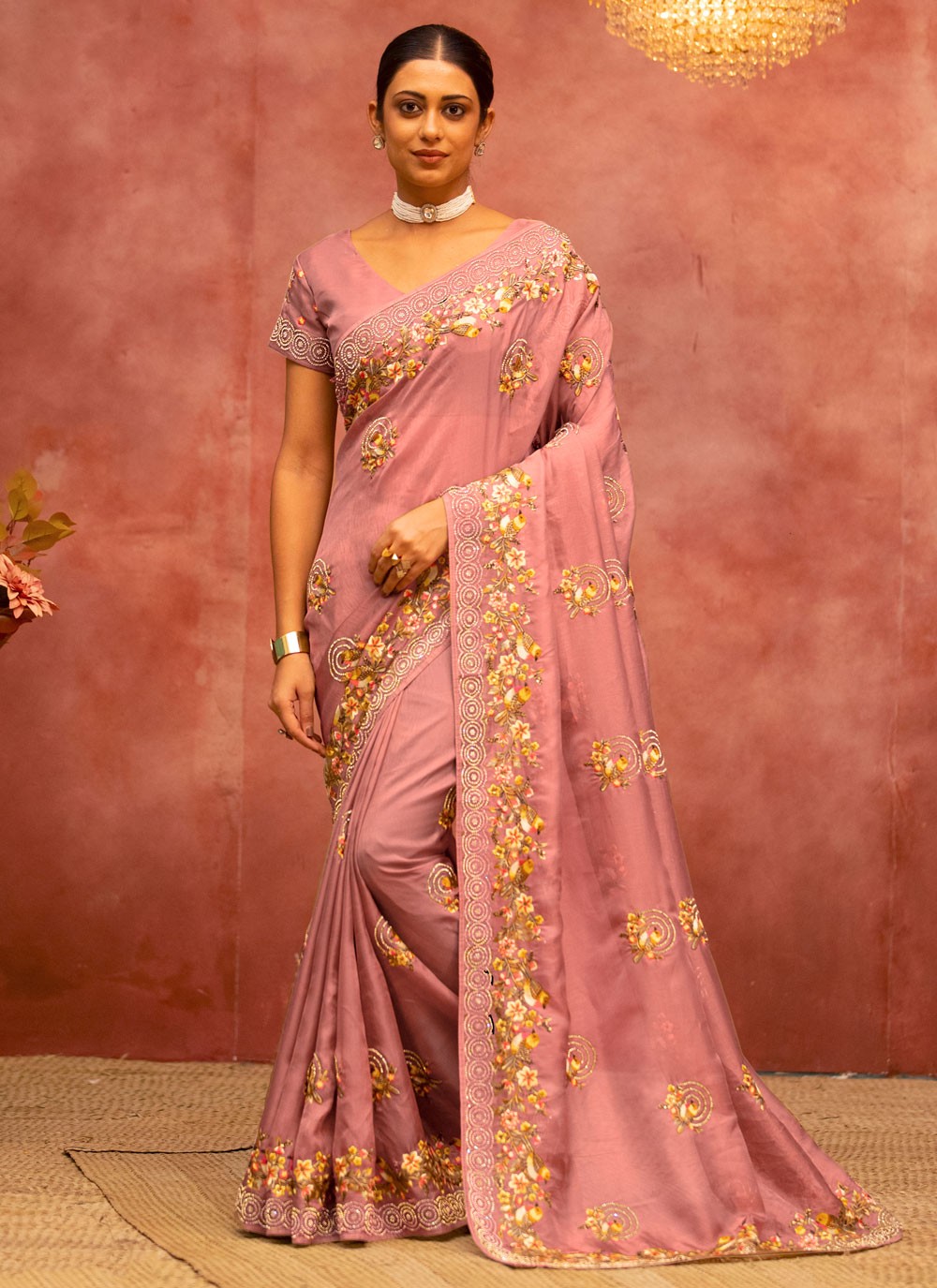 Buy Stone Work Net Traditional Saree Online : 250074