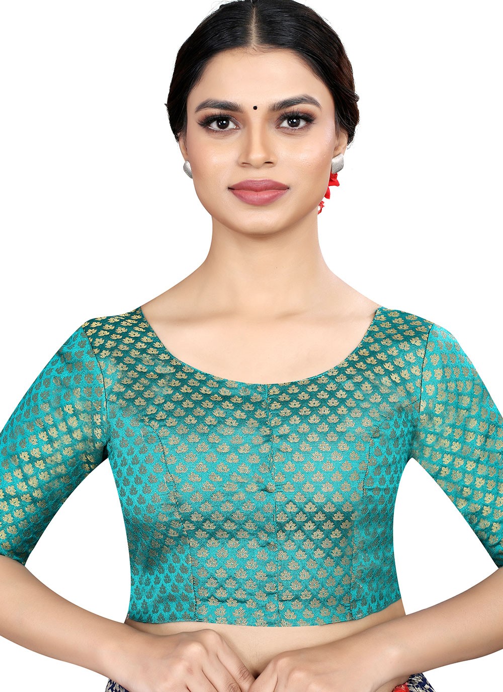 Buy Turquoise Weaving Blouse Online : 259880