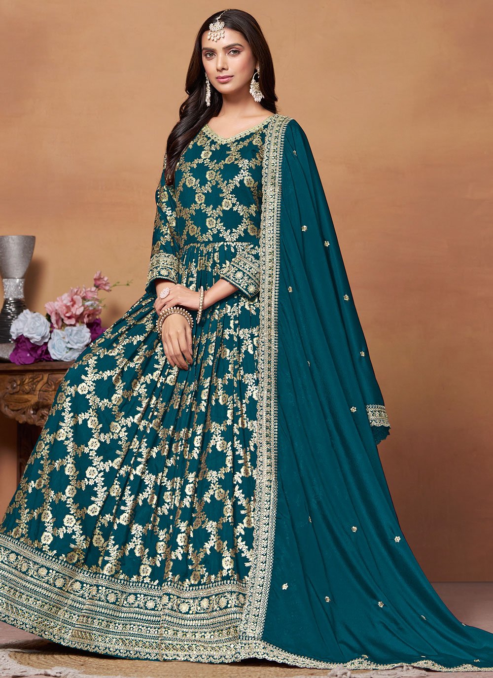 Jacquard Salwar Suit In Rama Buy Online - Pakistani Suits