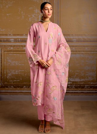 Art Silk Resham Work Anarkali Salwar Suit