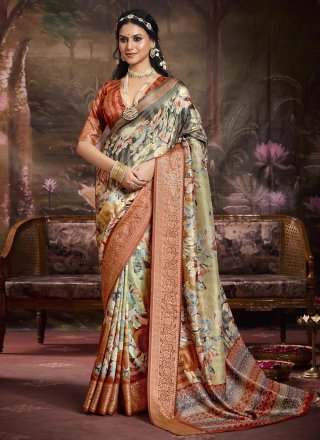 Shop Online Rust Color Saree : 241497