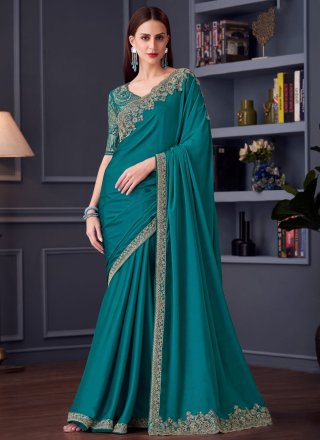 Buy Gilded Green Chiffon Contemporary Sari : 299686 - Buy Gilded Green Chiffon Contemporary Sari : 299686 -