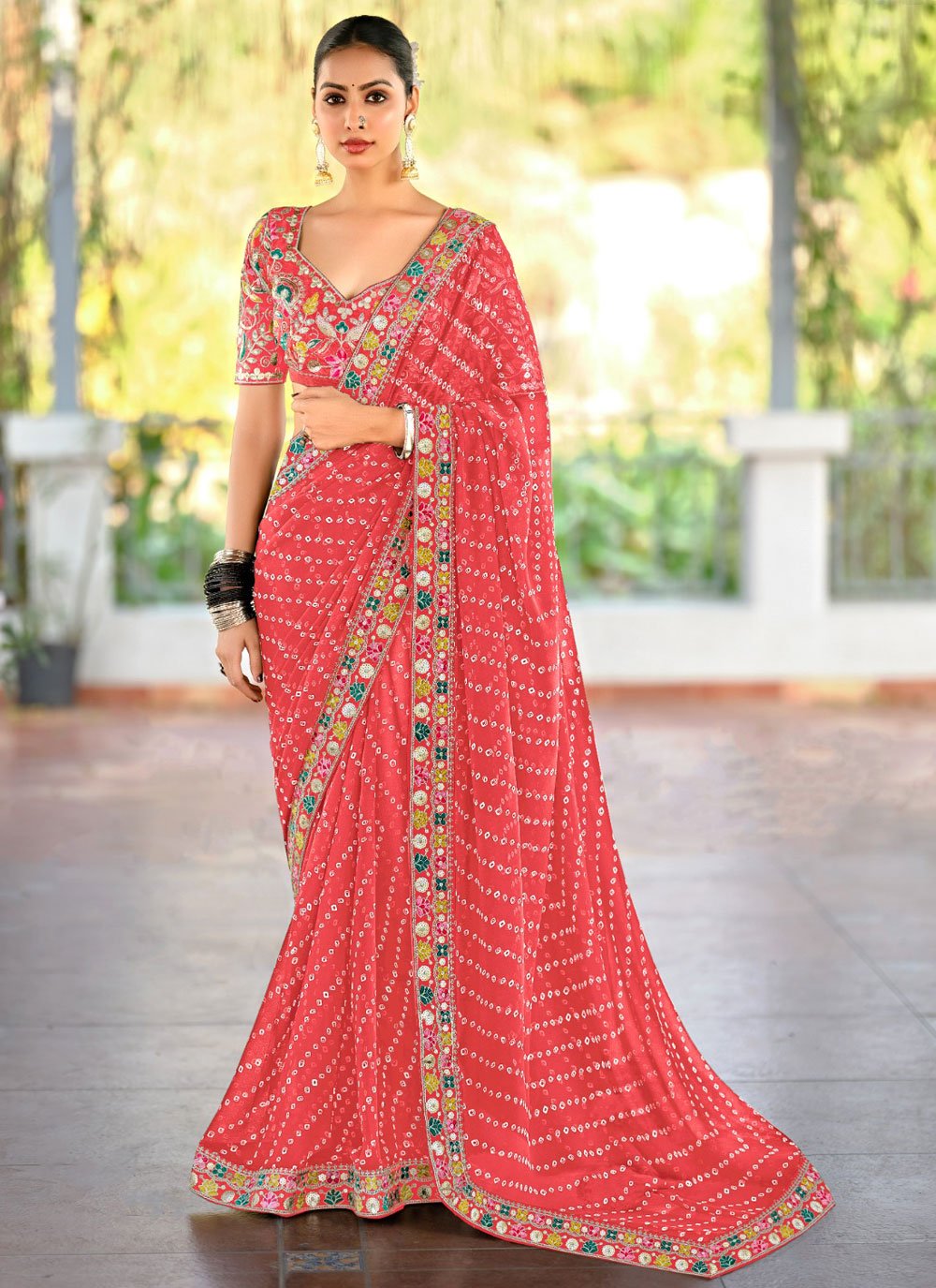 Shop Patch Border, Embroidered, Foil Print and Lace Work Weight Less ...