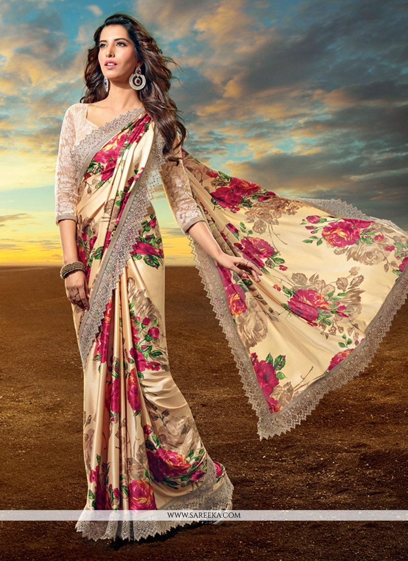 Satin Multi Colour Designer Saree
