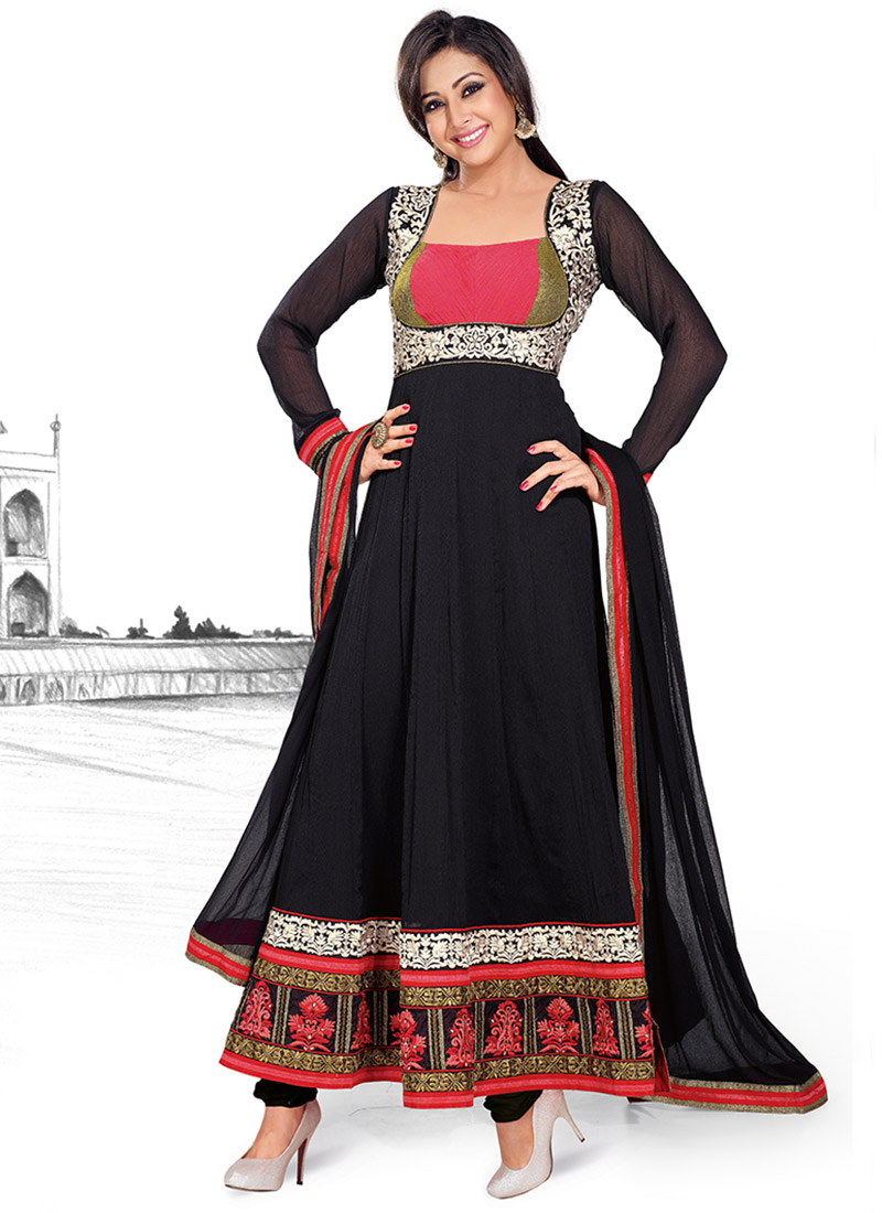 Black Georgette Anarkali Suit