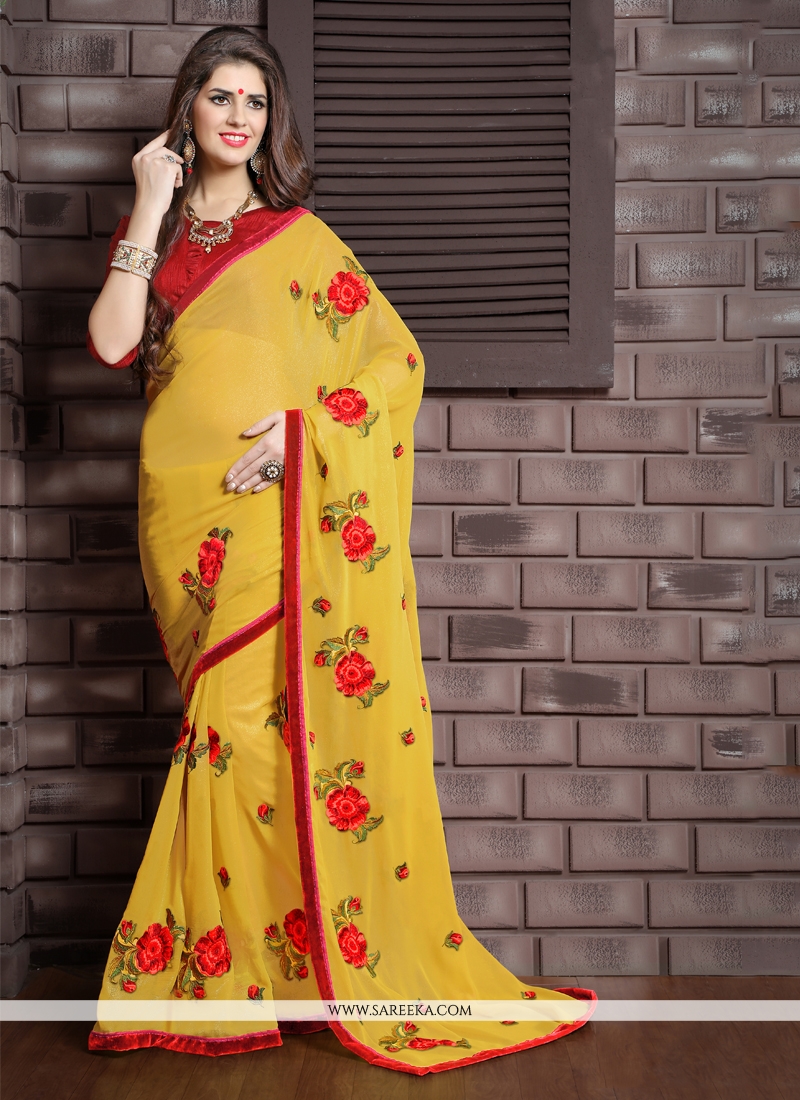 Embroidered Work Designer Saree