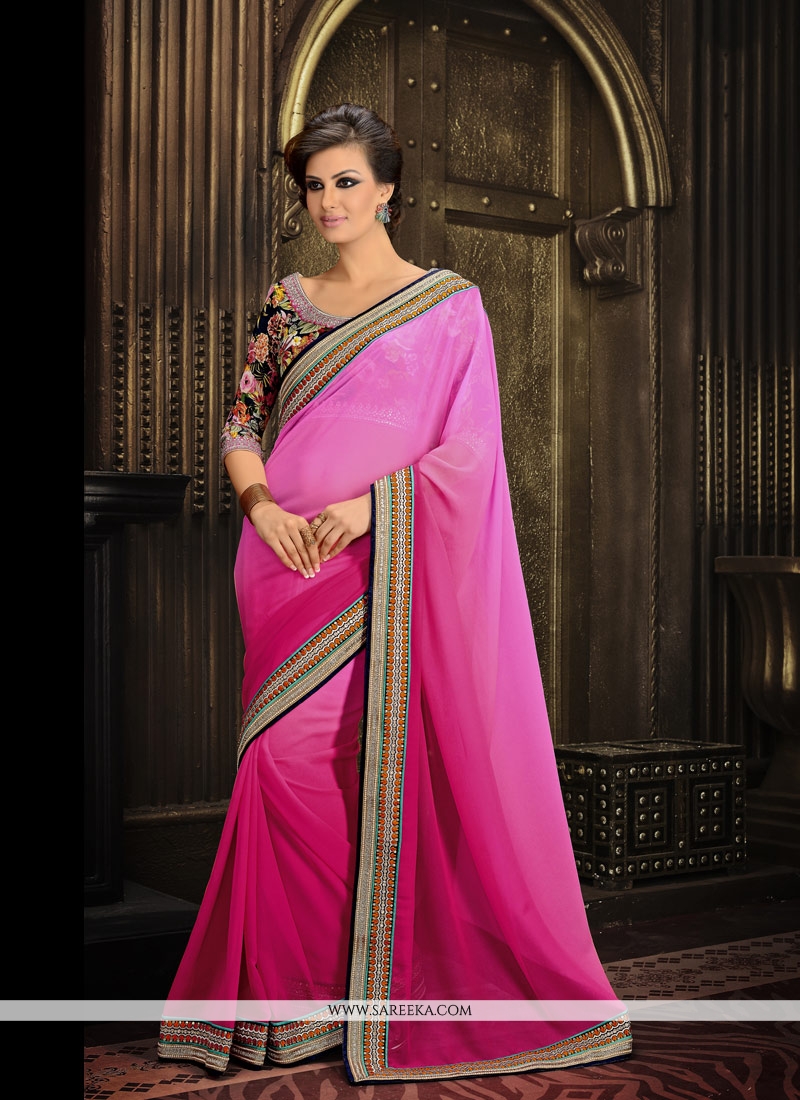 Georgette Embroidered Work Designer Saree