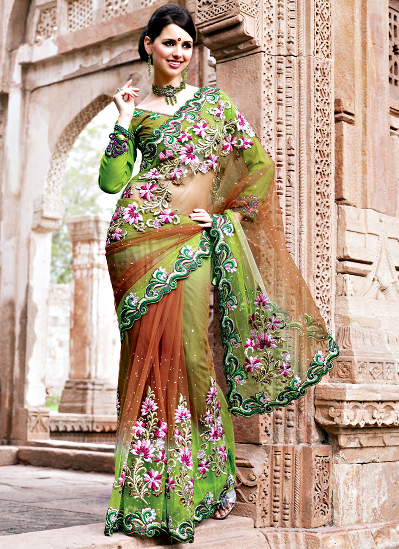 Scallop Border Net Saree