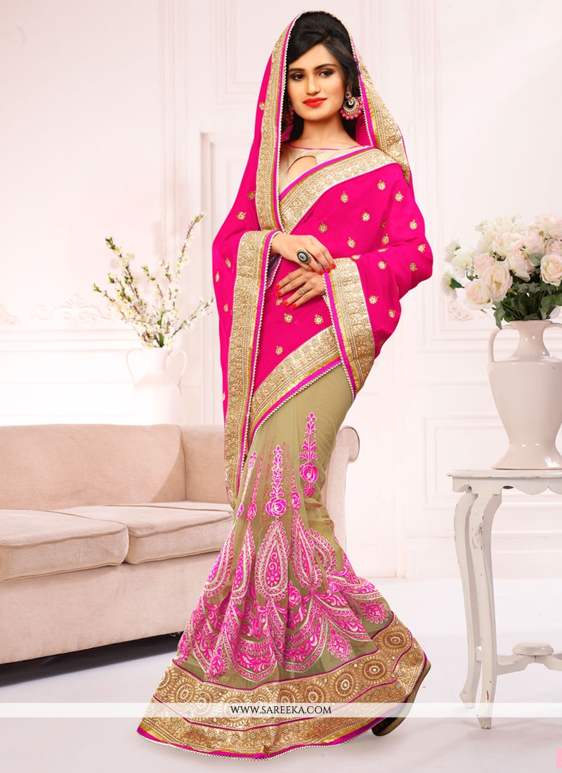 Hot Pink Designer Saree