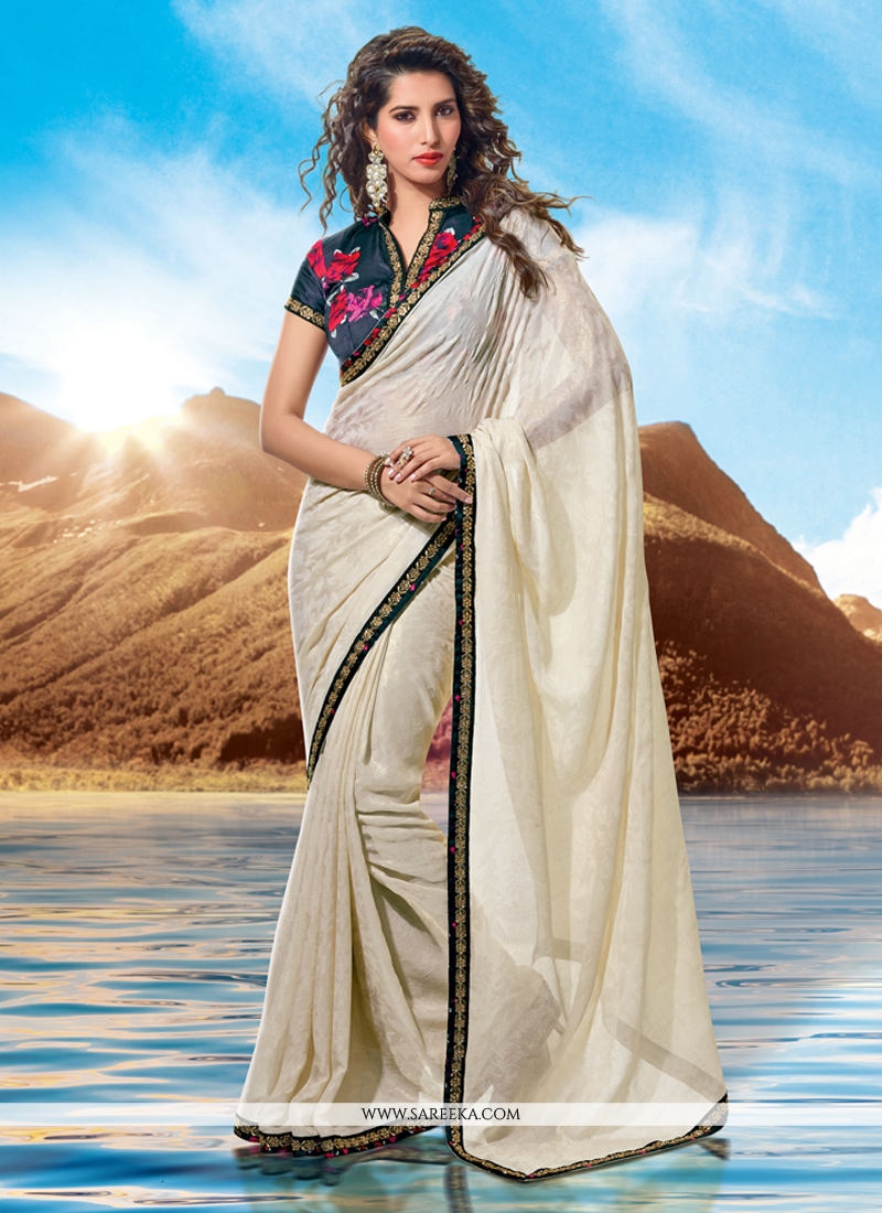Faux Crepe Designer Saree