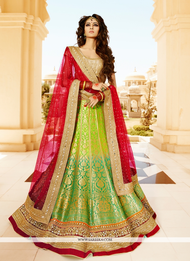 Green A Line Lehenga Choli