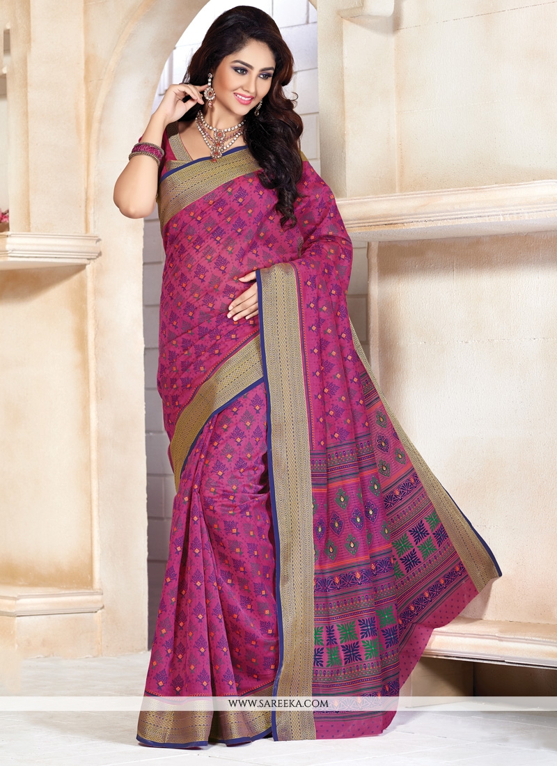 Cotton Lace Work Casual Saree