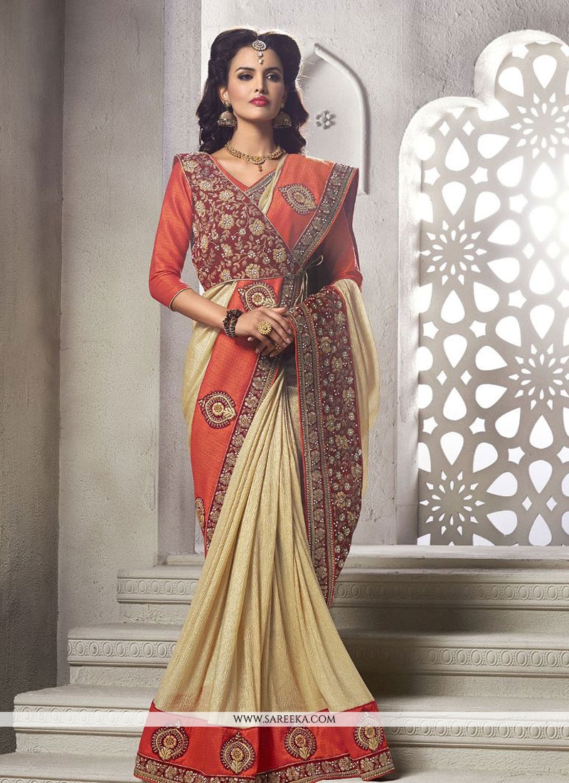 Patch Border Work Designer Saree