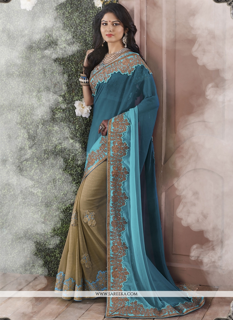 Patch Border Work Designer Saree