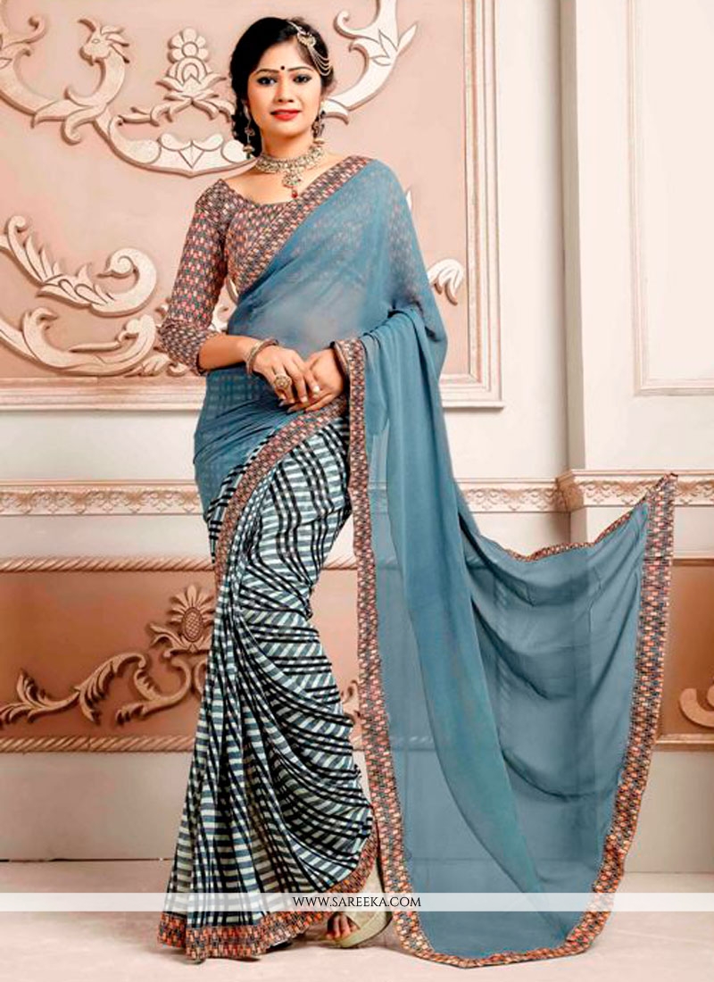 Buy Weight Less Print Work Printed Saree Online : USA