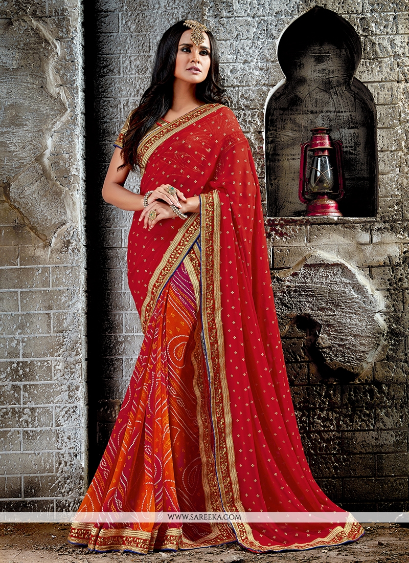 Buy Red Designer Saree Online : Canada