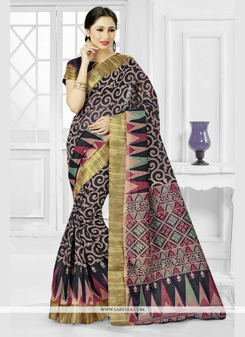 Buy Print Work Printed Saree Online : Mauritius