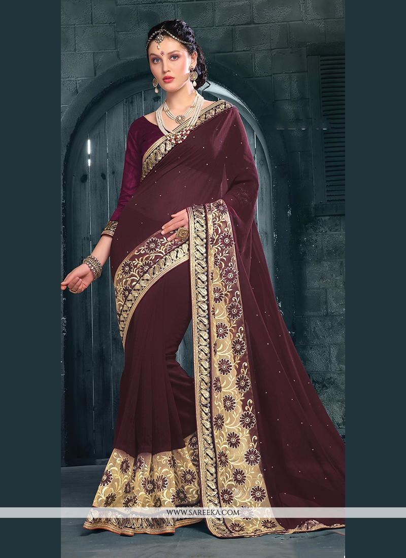 Patch Border Work Designer Saree